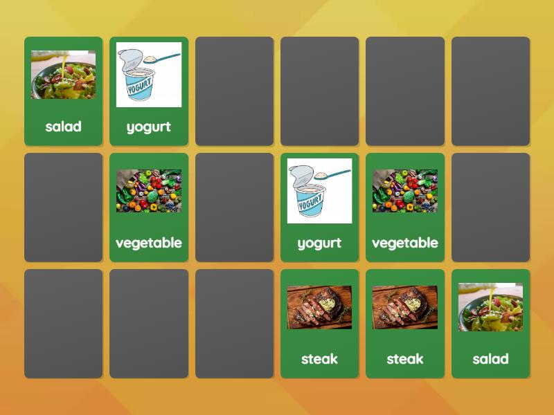What's for breakfast/lunch/dinner - Matching pairs