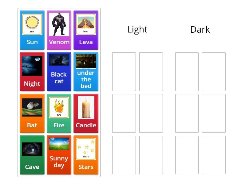 Light and Dark objects - Ordenar por grupo