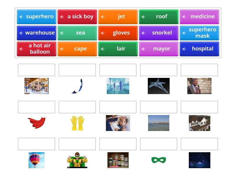 Pete the cat (Super Pete) - Match up