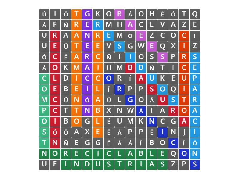 SOPA DE LETRAS RESIDUOS - Wordsearch