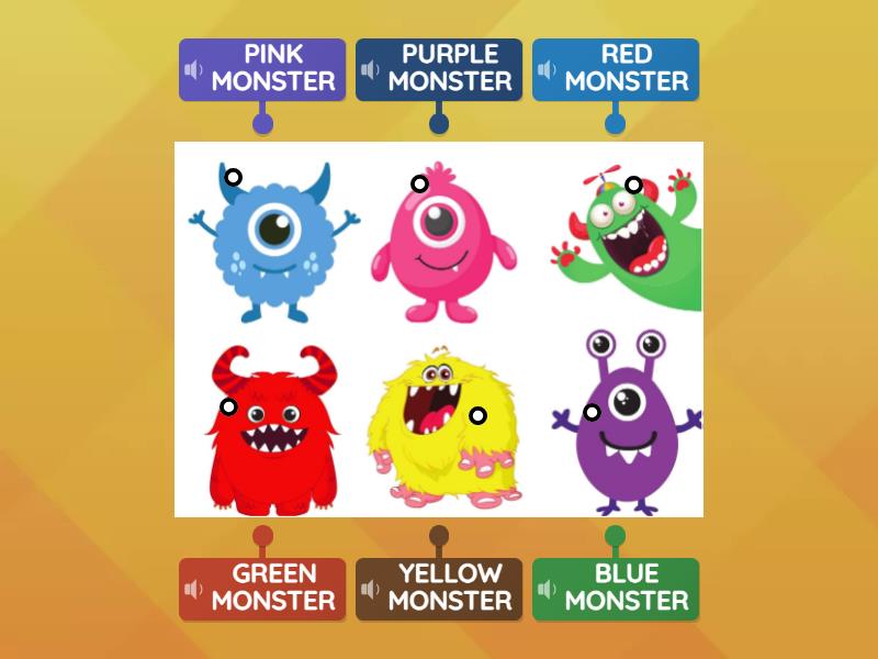 MATCH THE MONSTERS WITH THE COLORS - Labelled diagram
