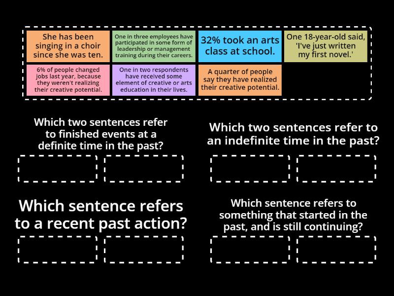 Definite and indefinite time (PEP 08 Unit 1 Lesson 2) - Ordenar por grupo