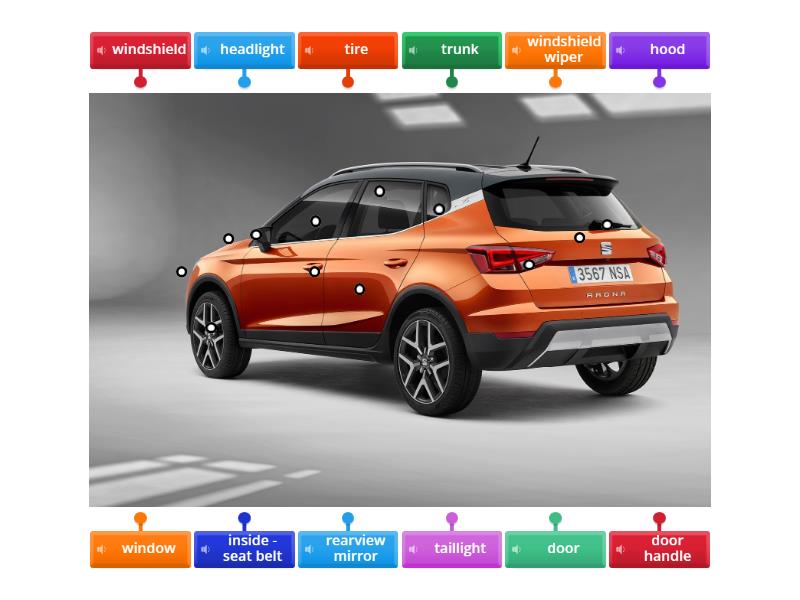 Lesson 7 car parts - Labelled diagram