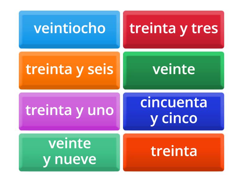 memorama numeros mayores a 20 - Flip tiles