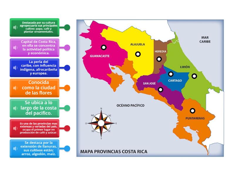 Las provincias de Costa Rica - مخطط المربعات