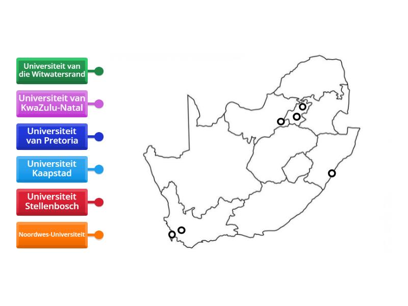 Universiteite van Suid-Afrika - Labelled diagram