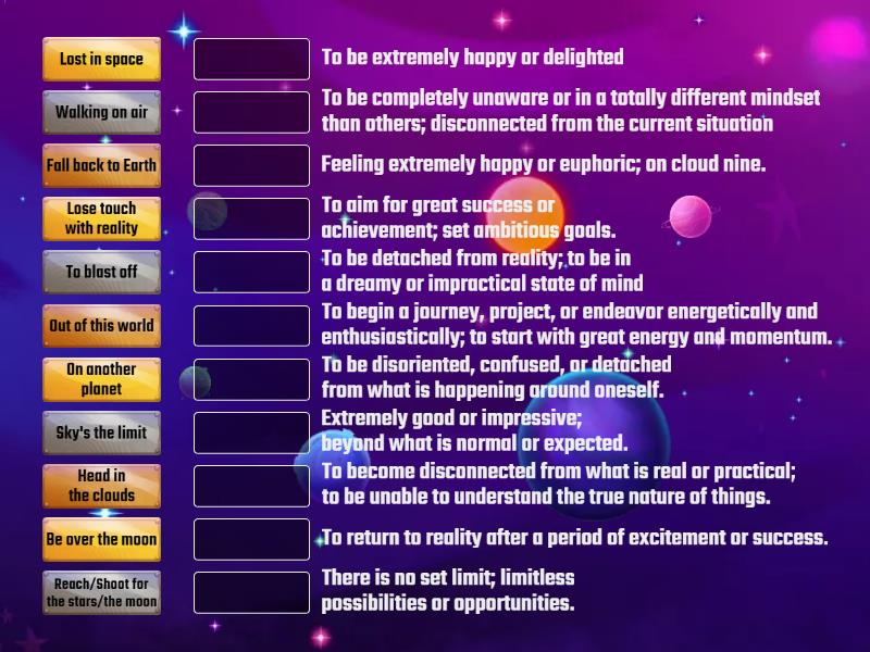 Space idioms - Match up
