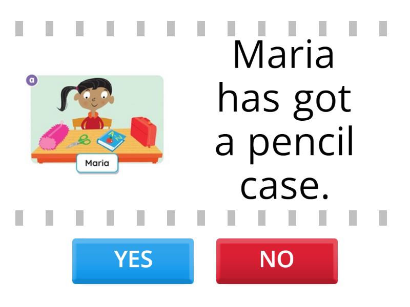 Have got / school objects - True or false