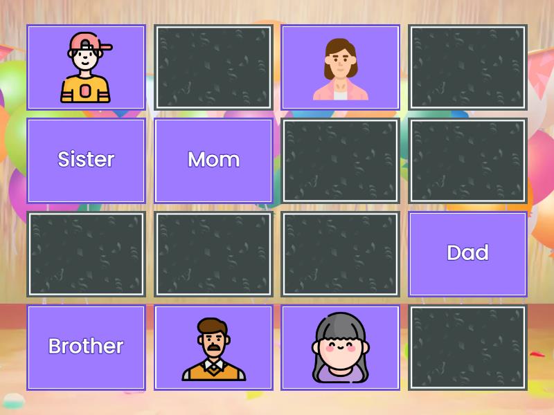 Family members - Kids level - Matching pairs