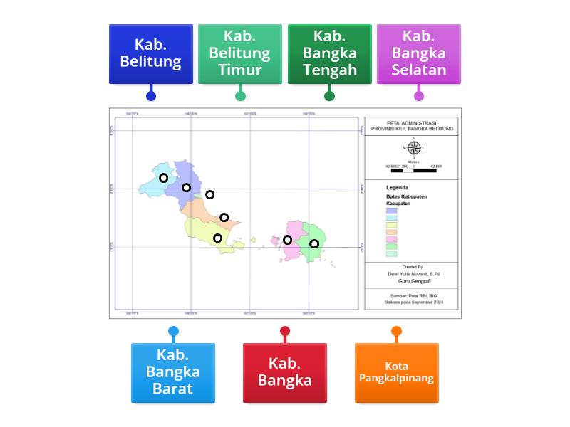 PETA BUTA PROVINSI KEPULAUAN BANGKA BELITUNG - Labelled diagram