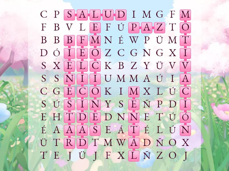 bienestar y salud fisica - Wordsearch
