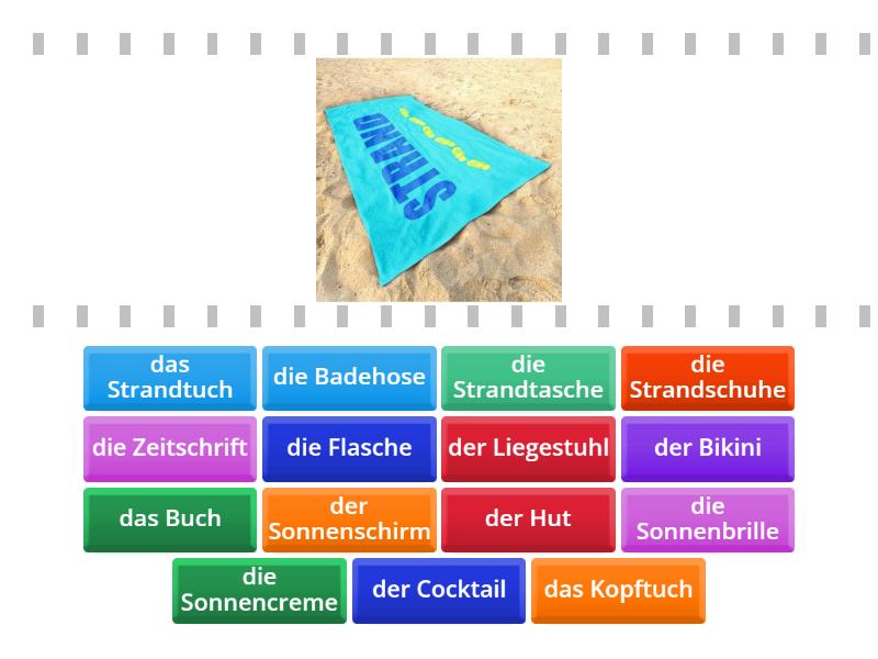 Dinge am Strand/ Items on the beach - Find the match
