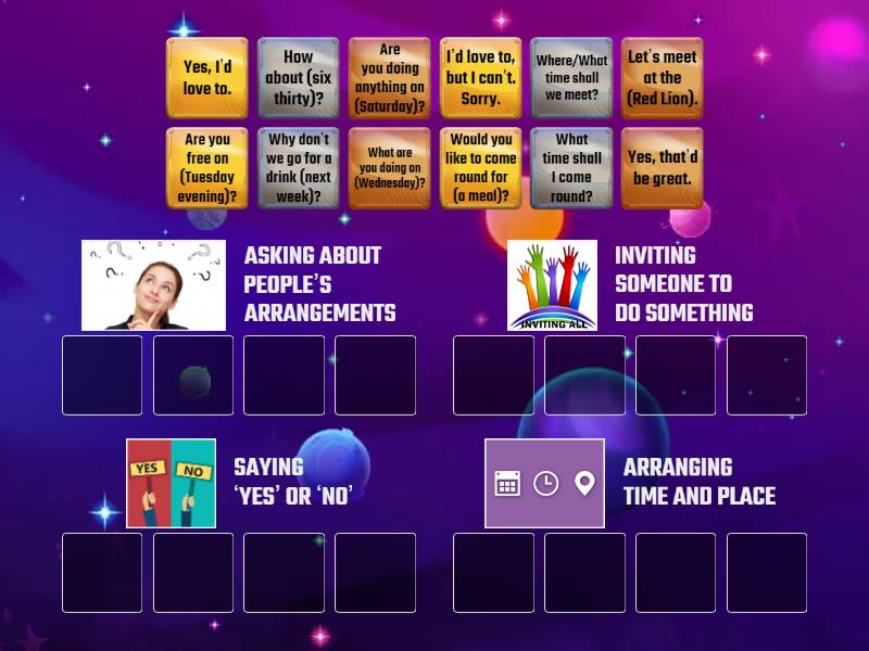 INVITING AND MAKING ARRANGEMENTS - Group sort