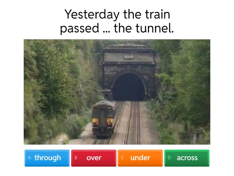 Prepositions of movement: Under, over, through, across - Kuis