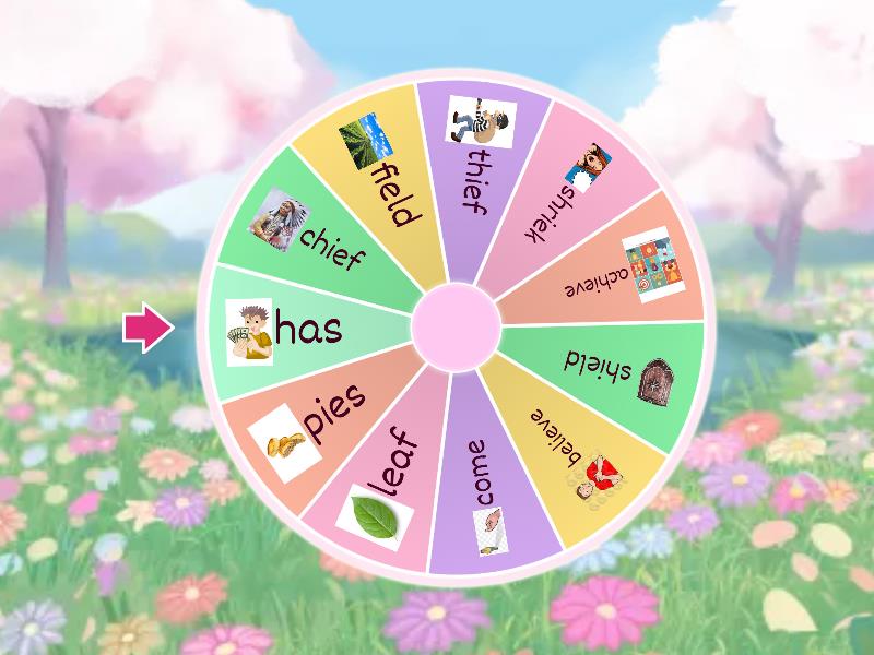 Anima Phonics Unit 5 - Week 11 -ie (/ee/) - Spin the wheel