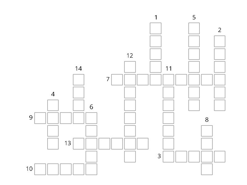 Singular and plural nouns - Crossword