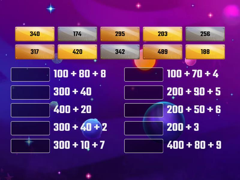 Numbers In Expanded Form Match Up
