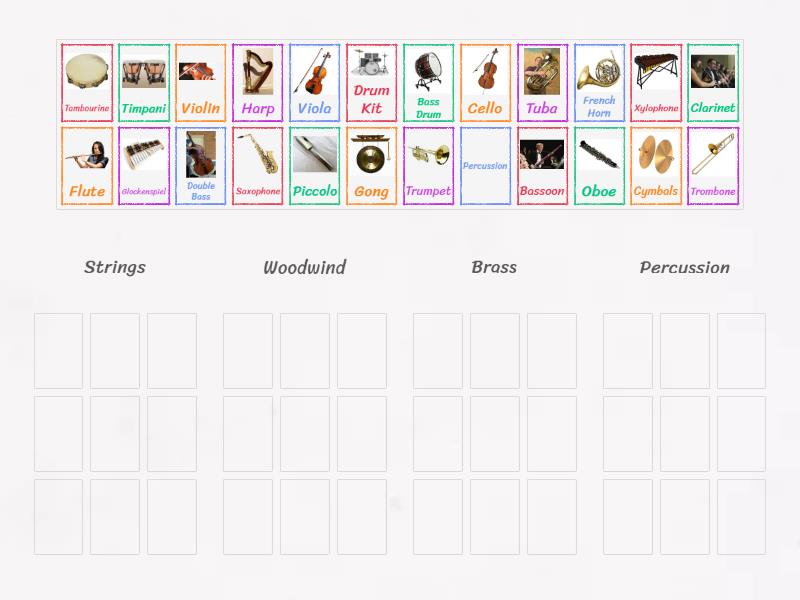 Instruments of the Orchestra - Group sort