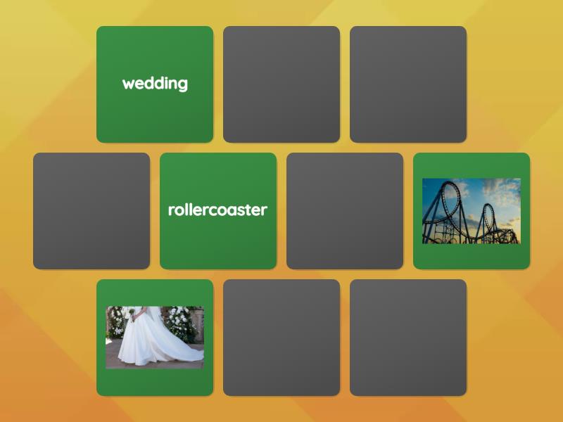 celebration words' memory game - Matching pairs