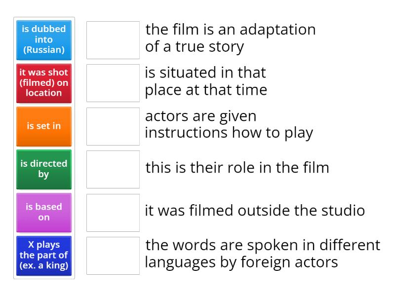 * Cinema part 2 - verbs (EF Inter 6A) - Match up