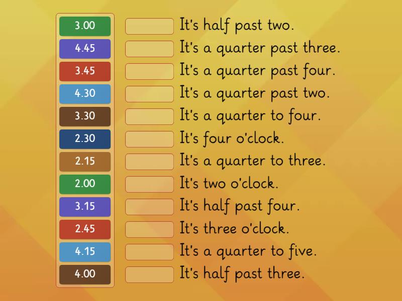 Clock Part 2 Match Up