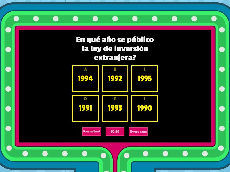 LEY DE INVERSIÓN EXTRANJERA - Gameshow quiz