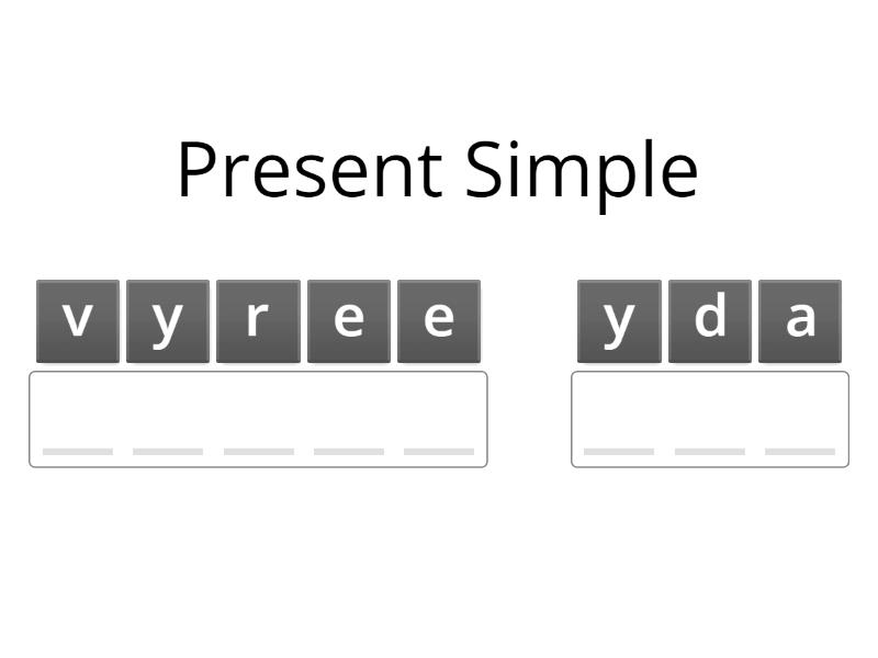 Present Simple vs Present Continuous - Anagram