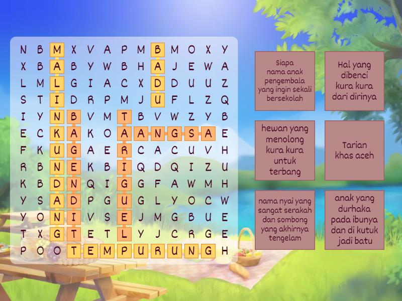 Teka teki silang - Wordsearch