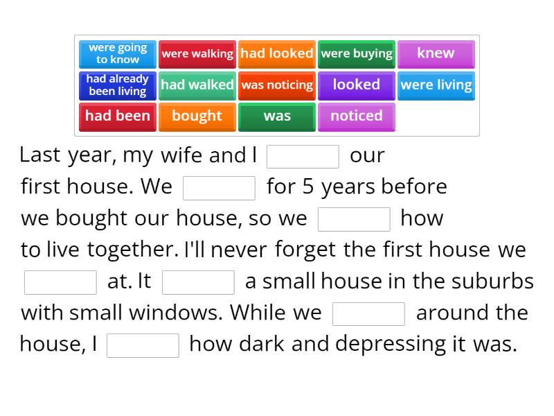 Narrative tenses - Missing word