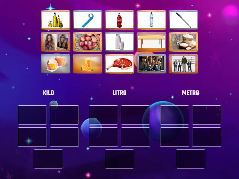 KILO, LITRO O METRO - Ordenar por grupo