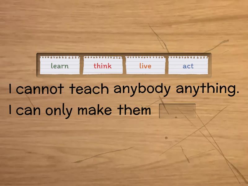 SOCRATES FAMOUS SAYING - Complete the sentence