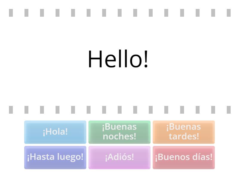 Saludos - Greetings - Find the match