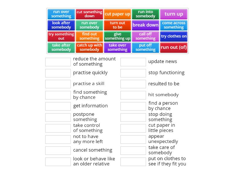 Phrasal Verbs B1/B2 - Match up