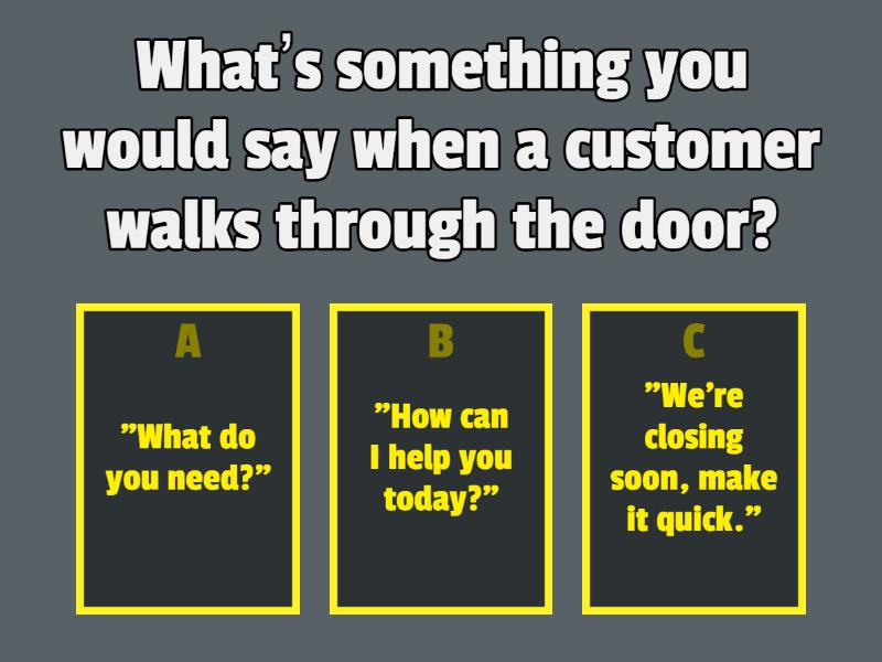 Customer Service Game - Quiz