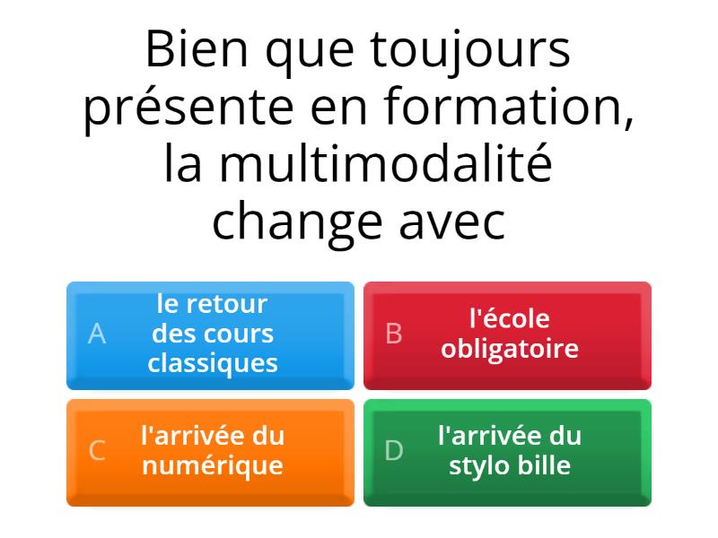 la multimodalité en formation - Quiz