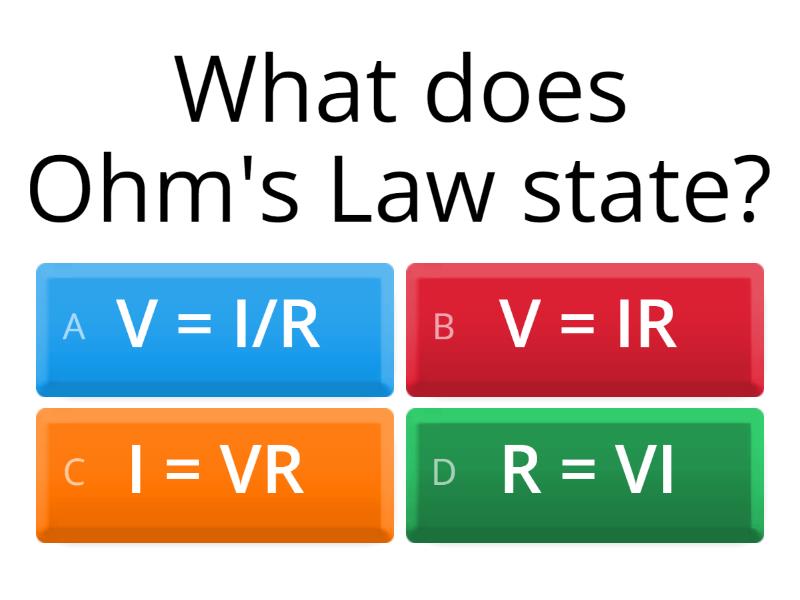 Ohm's Law - Quiz