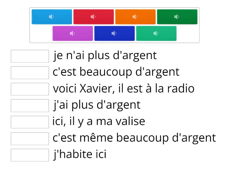 Listening / Matching exercise #3 - Match up