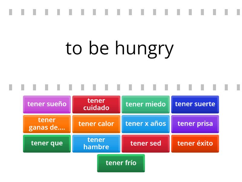Idiomatic expressions with tener - Find the match