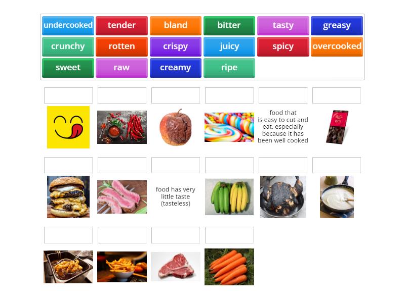 Taste (adjectives) - Match up