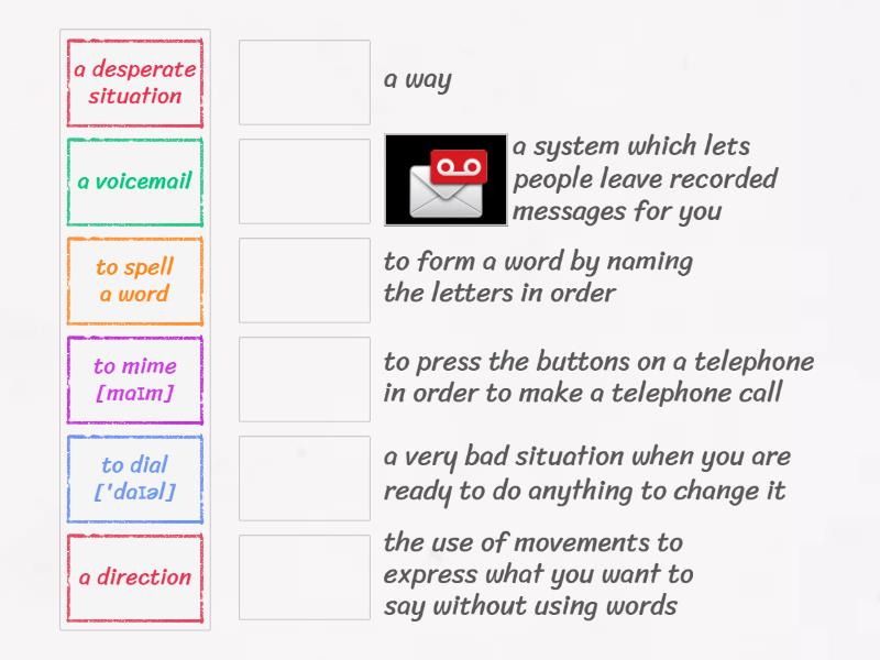 7C Listening - Match up