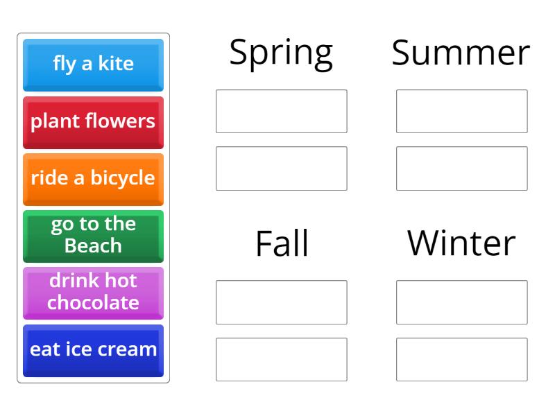seasonal activities - Group sort