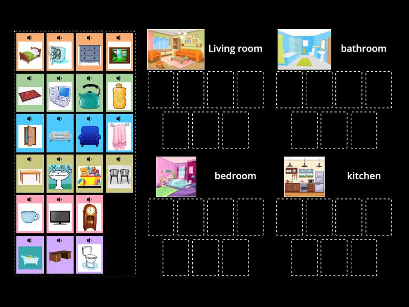 House things sorting game Beginner - Group sort
