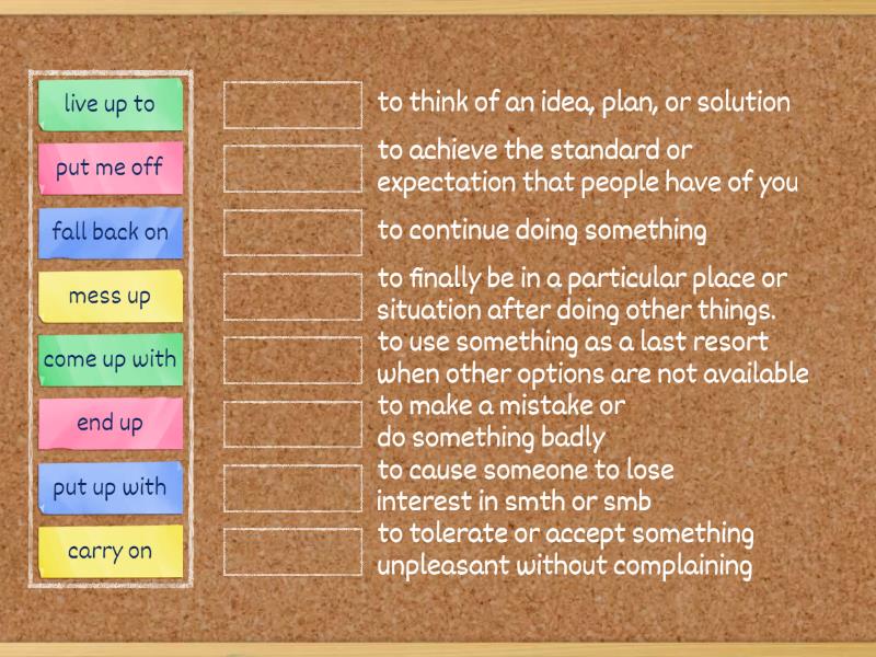 SpeakOut B2 unit 3 SBp 35 phrasal verbs - Match up