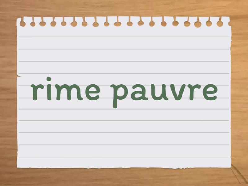 vocabulaire de la poésie - Fiches de révision