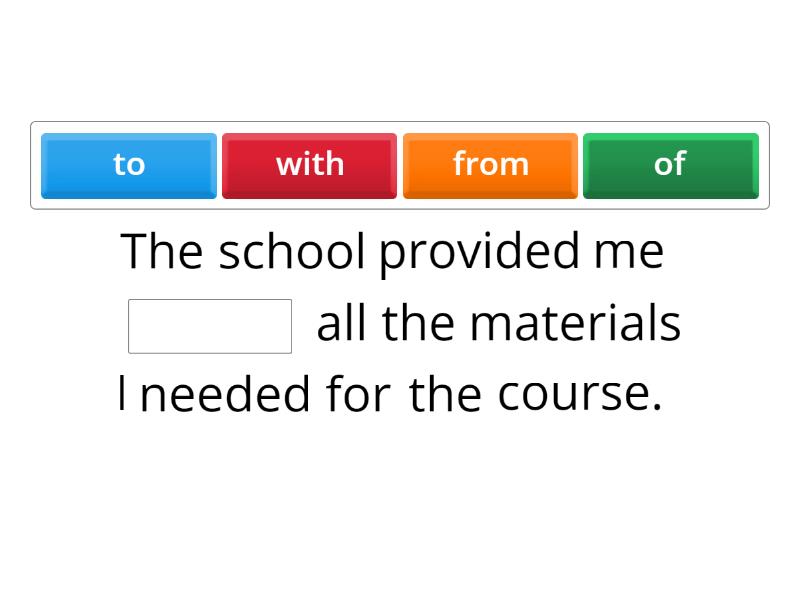 Prepositions ADVANCED - Missing word