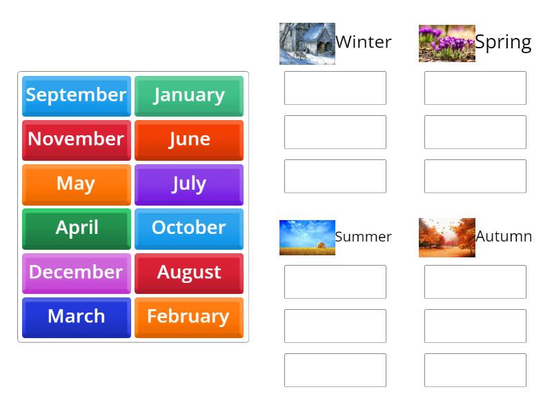 Seasons and Months - Group sort