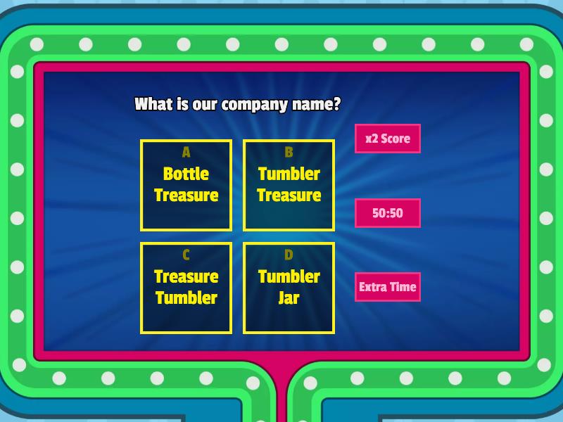 Tumbler Treasure Quiz Challenge! - Gameshow quiz