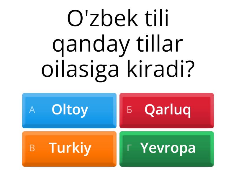 Ona tili fanidan test - Quiz