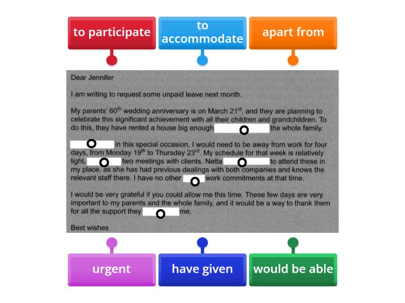 IELTS letter VOCAB - Labelled diagram