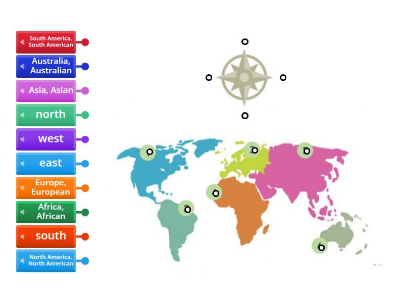1B Continents English File Elementary - Labelled diagram